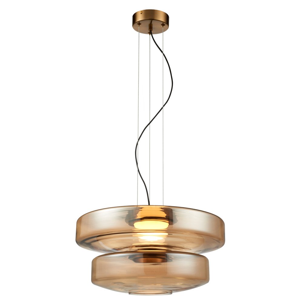 Pendente Artsy Ambar / Dourado (d)45cm (a)22cm 1xled 7w 3000k 420lm Ip20 Bella | MadeiraMadeira