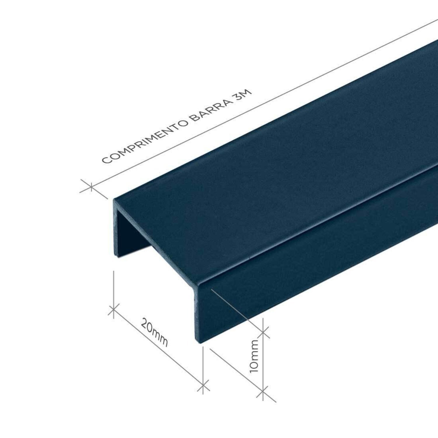 Perfil de Alumínio para Acabamento 10mm X 2,0cm Luxor Grafite Viscardi ...