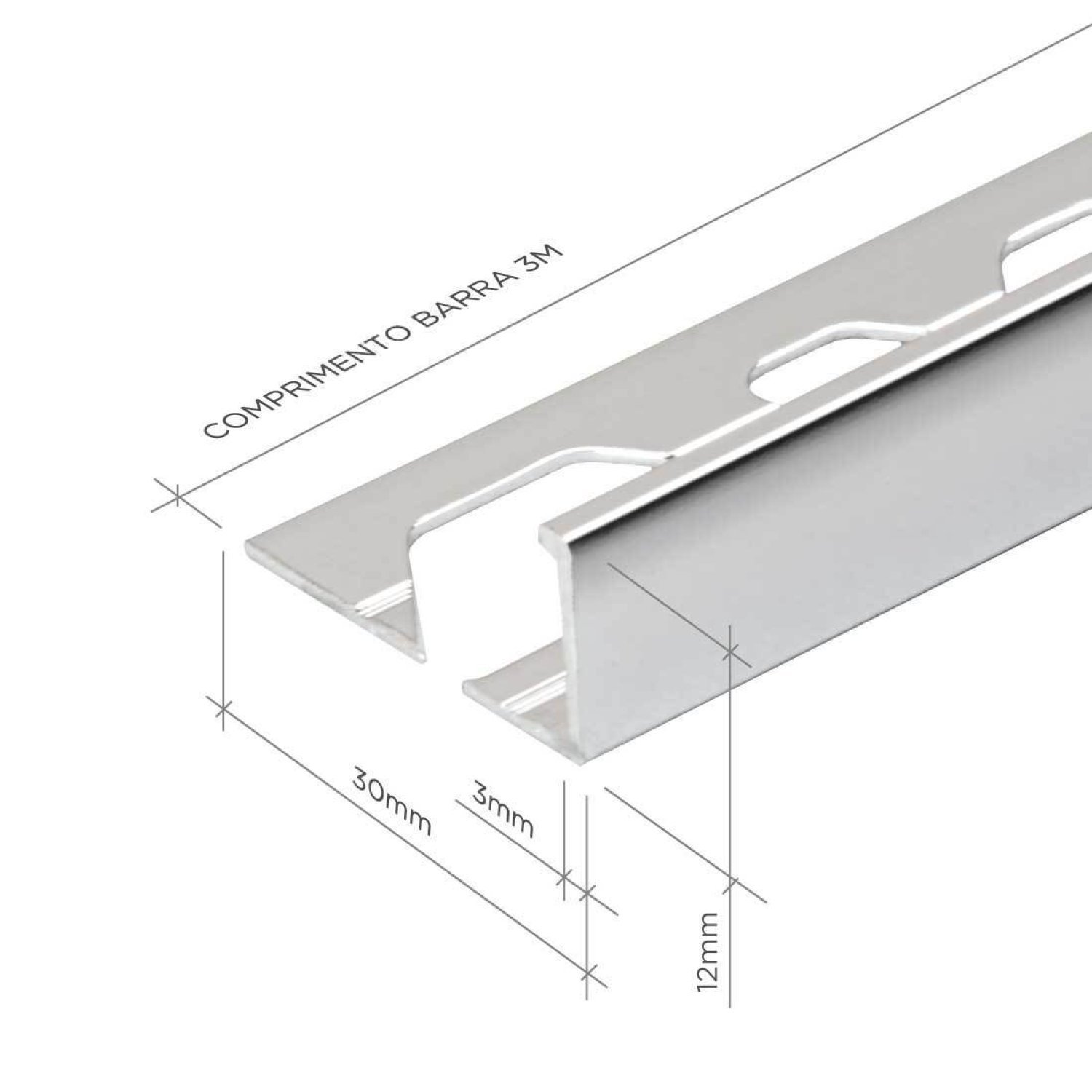 Perfil de Alumínio para Acabamento 10mm X 1,0cm Ravena | MadeiraMadeira