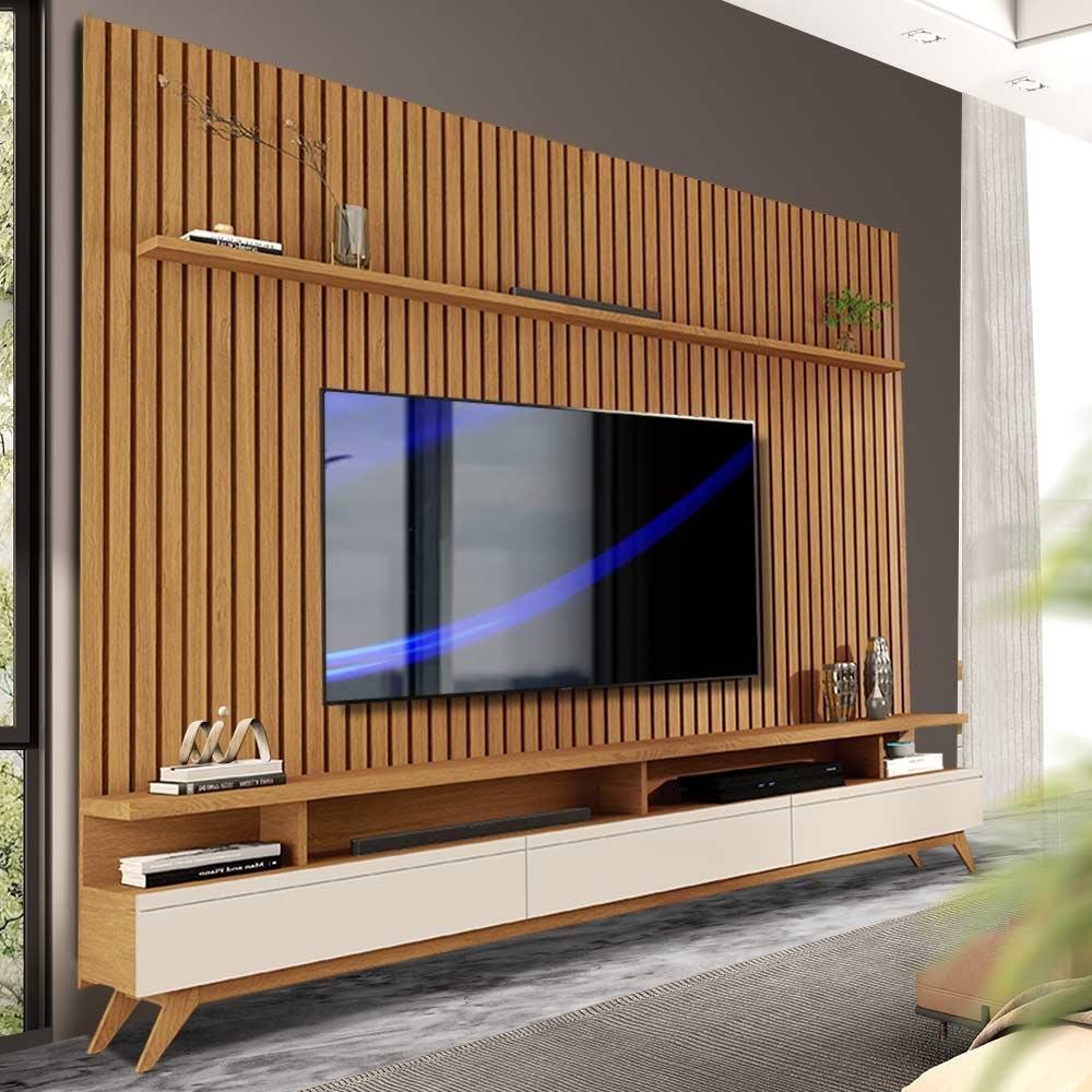 Conjunto Rack Com Painel Ripado TV Até 75 Polegadas 2.2 Nature Off ...