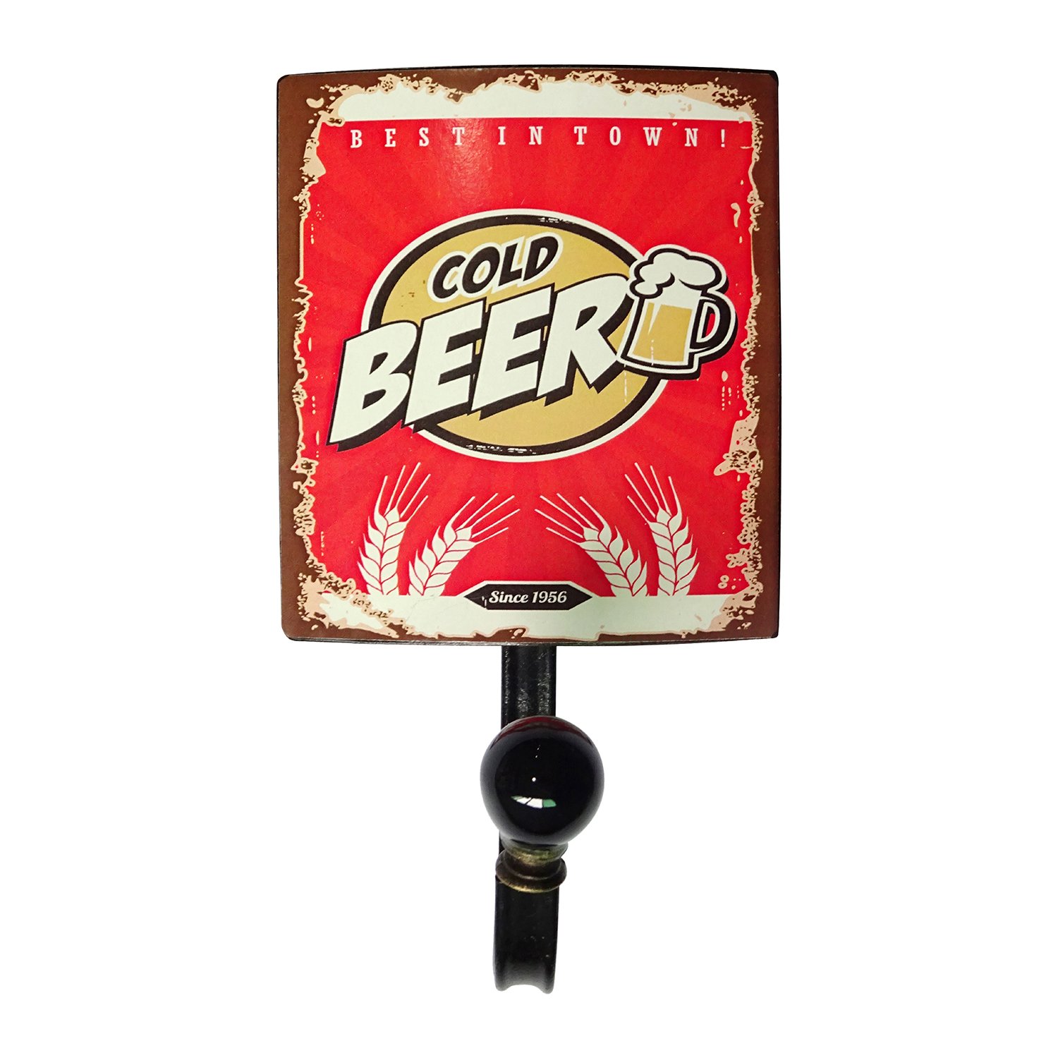 CABIDEIRO DE FERRO COM 1 GANCHO COLD BEER 11,8CM X 20,7CM X ...