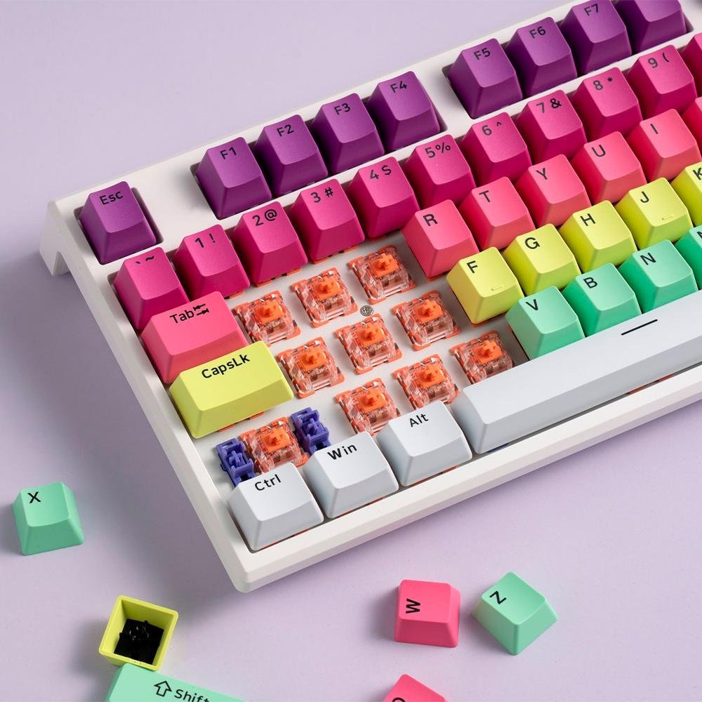 Keycaps Set Monsgeek Kit Com 132 Modelo Oem Rainbow | MadeiraMadeira