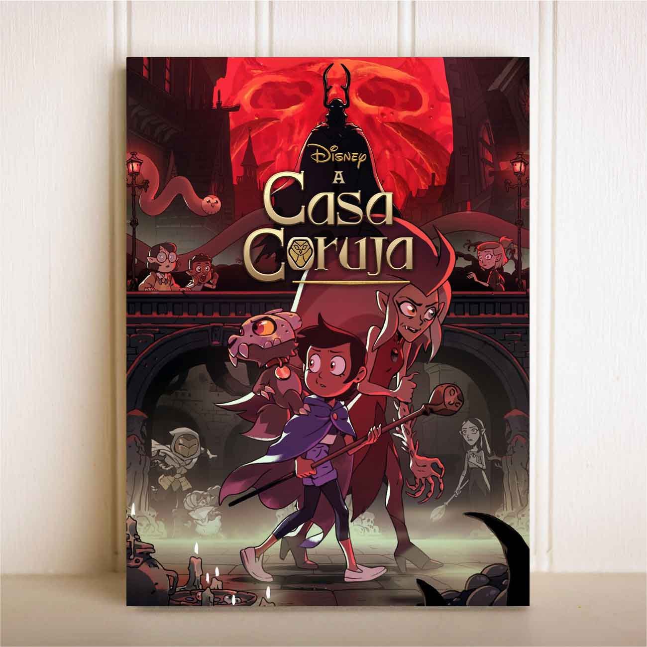 Placa Decorativa Quadro Casa da Coruja Desenho Cartoon | MadeiraMadeira