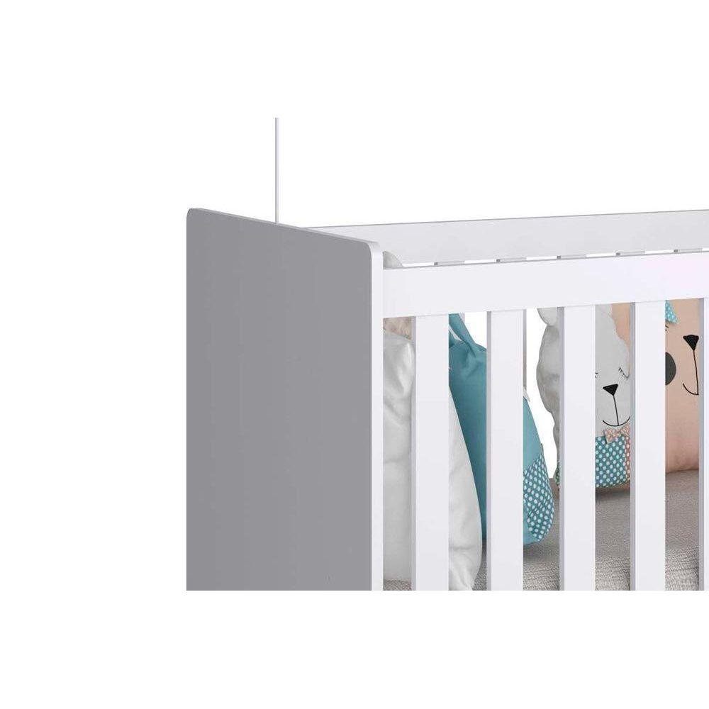 Berço / Mini Cama Infantil Retrô 2 em 1 Branco - Peroba | MadeiraMadeira