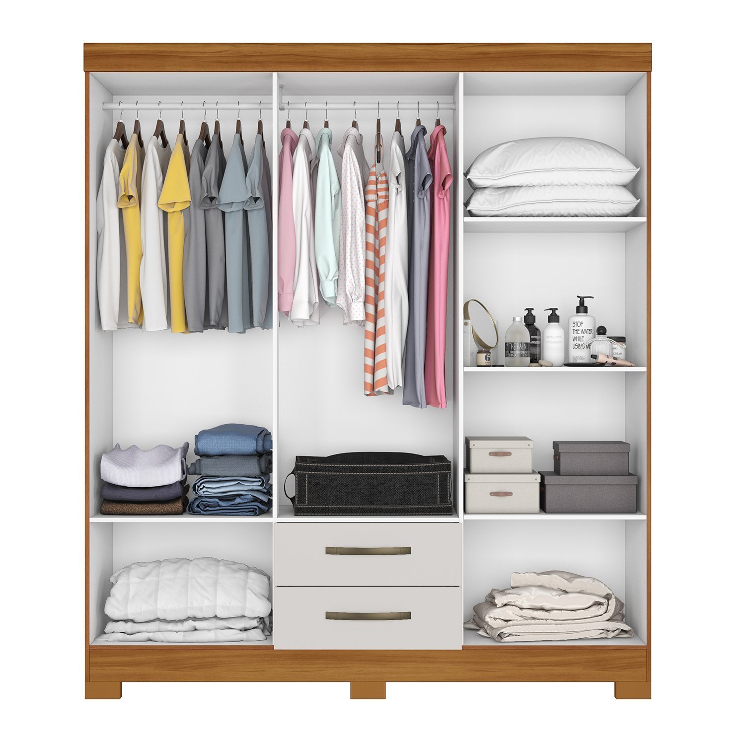 Roupeiro 6 Portas com 2 Gavetas Nt 5130 com Pé Flex | MadeiraMadeira