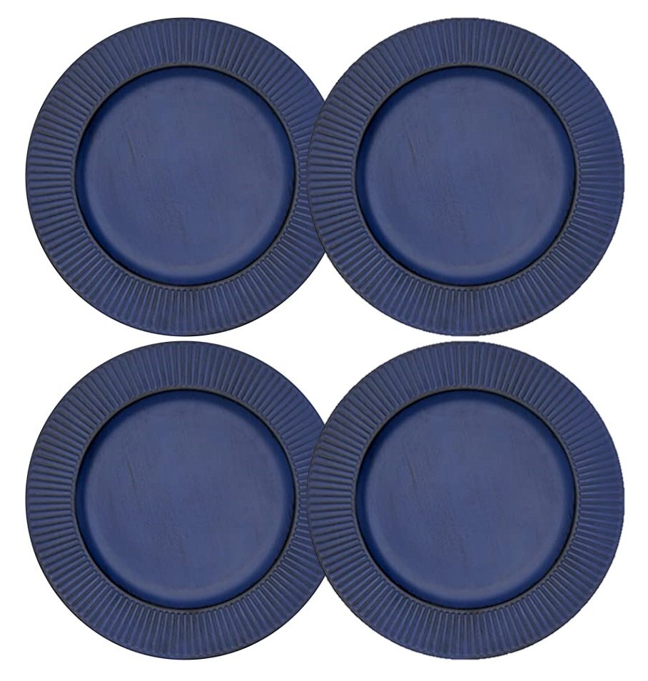 Jogo Sousplat Listras Azul Marinho Prime 33cm 4 Peças - Mimo Style ...