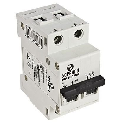 DISJUNTOR DIN SOPRANO SHB2 GII-C032A - 2 X 32A CURVA C 3KA | MadeiraMadeira