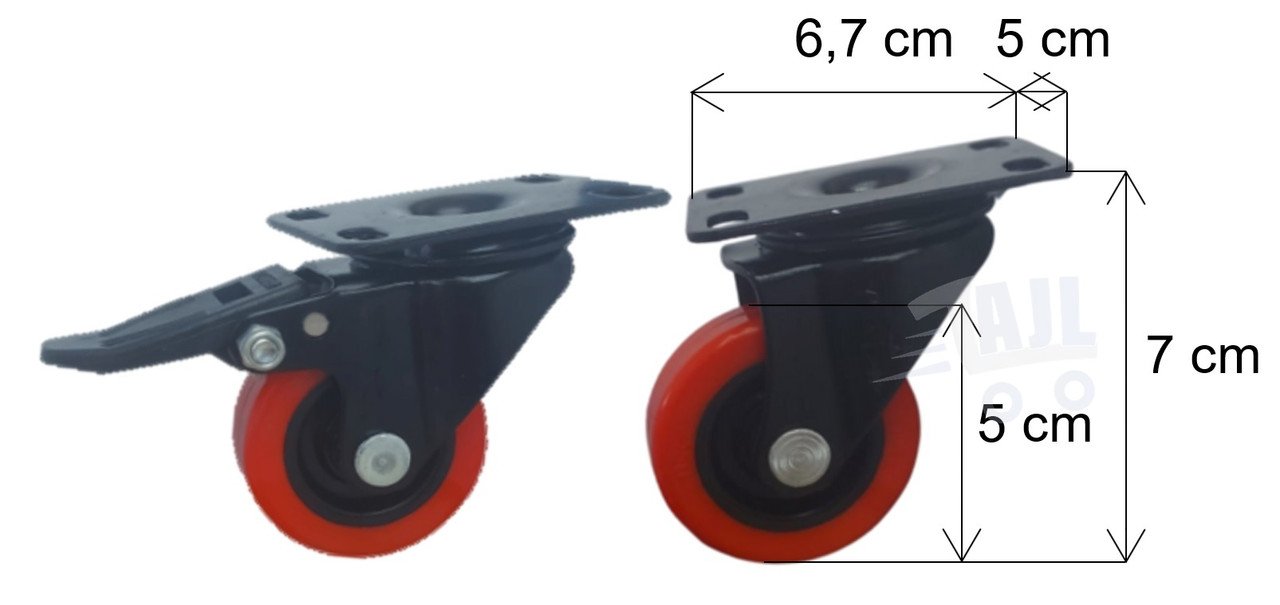 Rodizio 2C/ Trava + 2 Fixa Cadeira Escritório Borracha Anti Risco AJB ...
