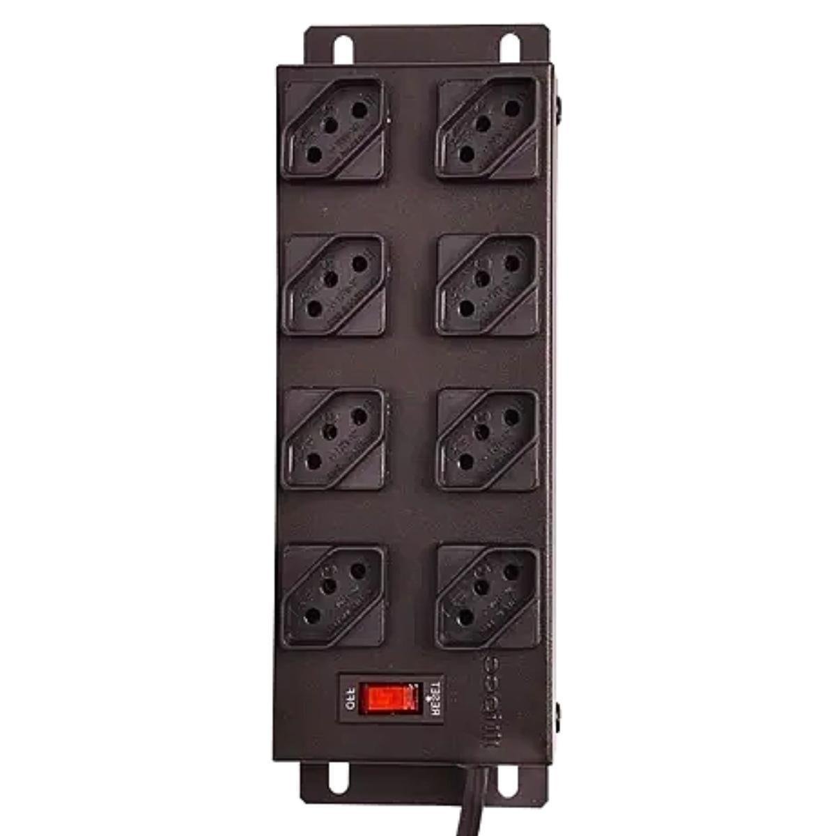 Filtro De Linha 8 Tomadas Com Voltimetro Preto Ipec | MadeiraMadeira