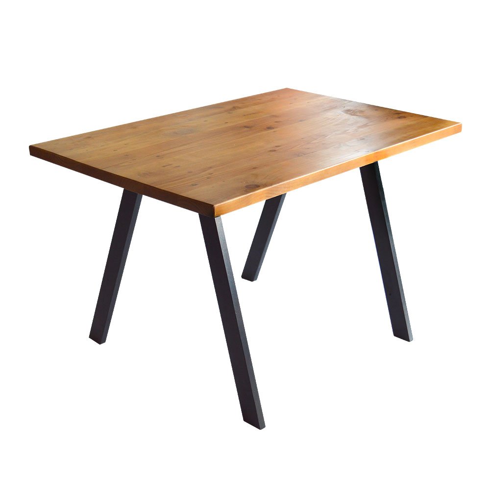 Mesa Retangular Leo Madeira Maciça C/ Pés Preto 1,20m | MadeiraMadeira