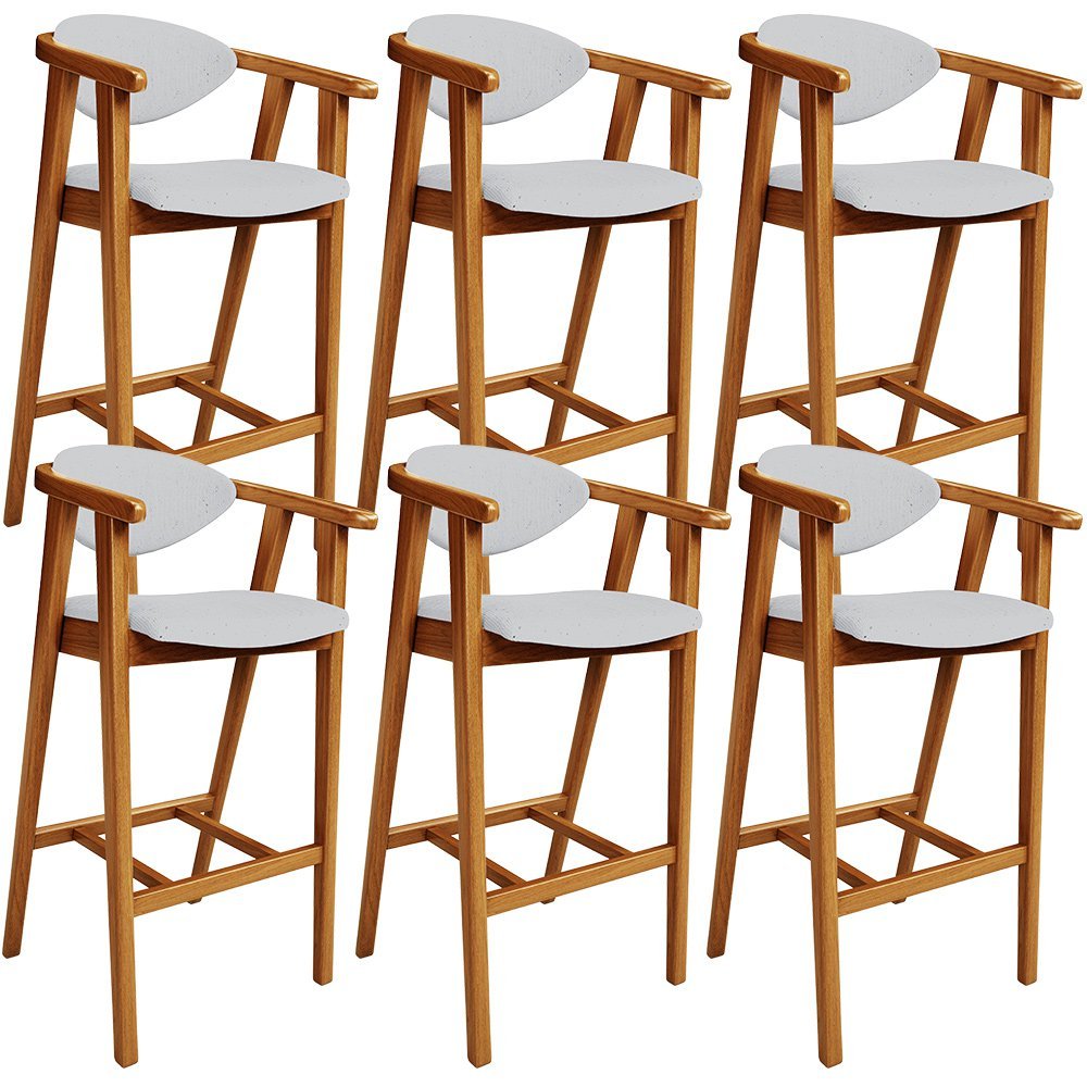 Kit 06 Banquetas Alta Para Cozinha Sala de Jantar Fixa Cecília L02 ...