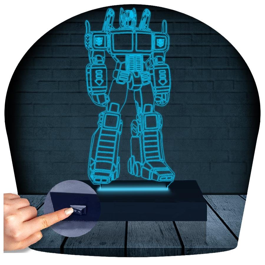 Luminária Led 3d Power Rangers Megazord Azul | MadeiraMadeira