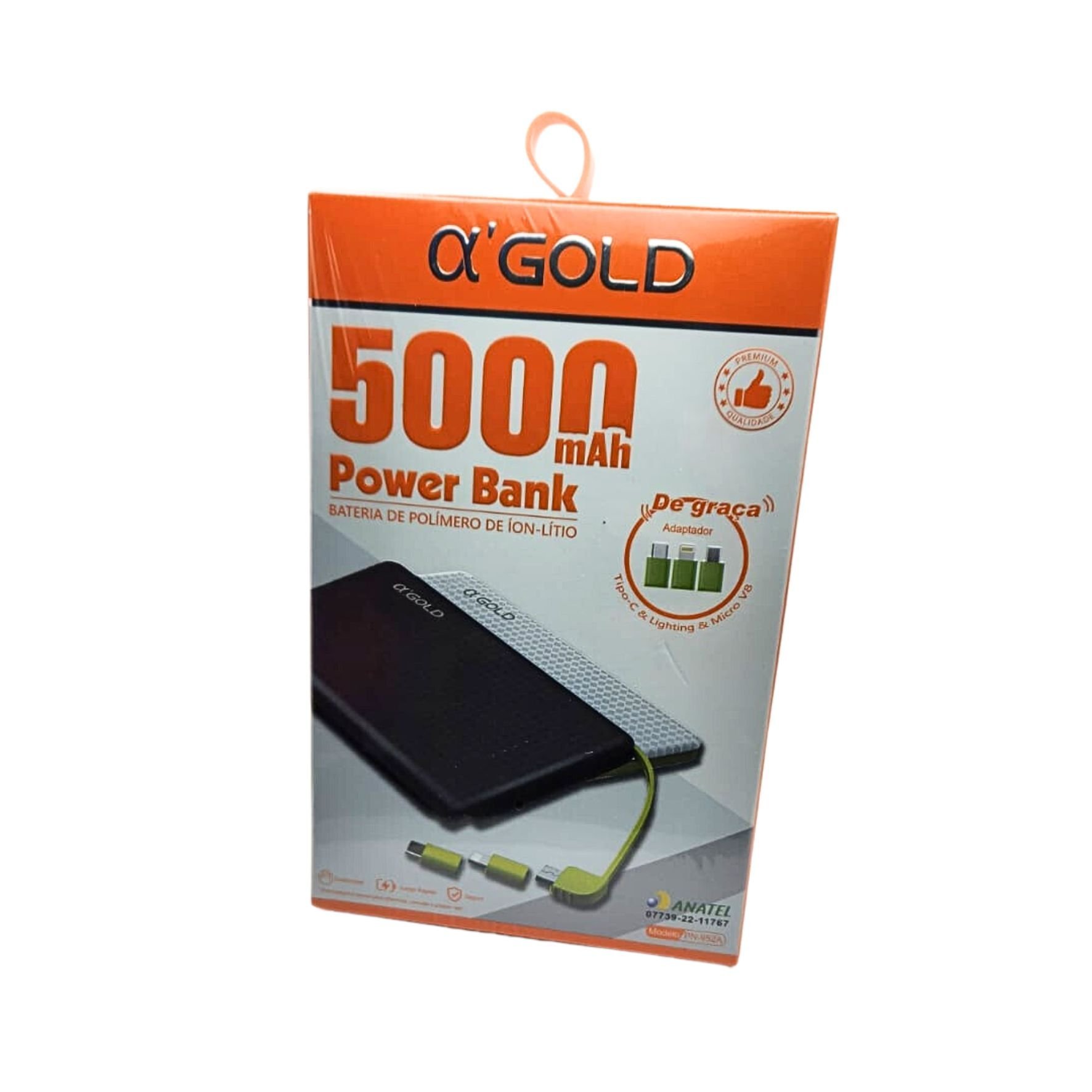 Carregador Portátil Rápido Power Bank Gold 5000mah A'gold | MadeiraMadeira