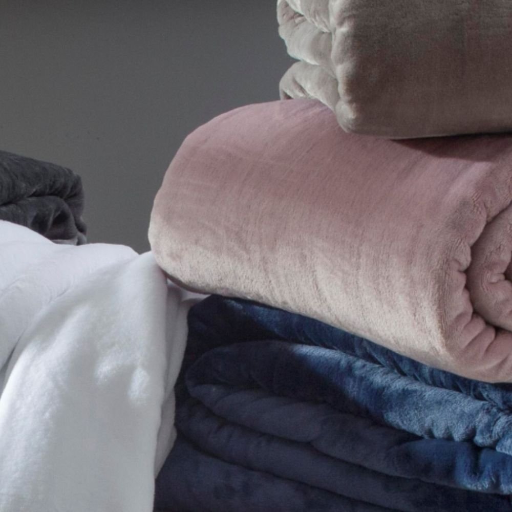 Manta Queen Microfibra Coberta Lisa Soft 300G Veludo Toque de Seda ...