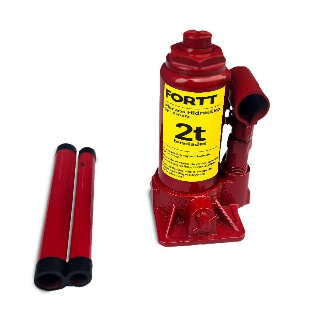 Macaco Hidráulico Tipo Garrafa 2 Ton Fortt Vermelho - Mhg001-2ton ...