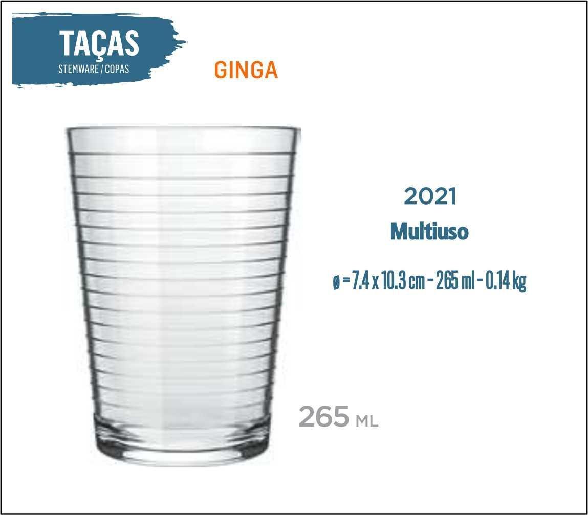 Jogo Copo de Vidro Ginga 265ml - Uso Diário 6 Unidades | MadeiraMadeira