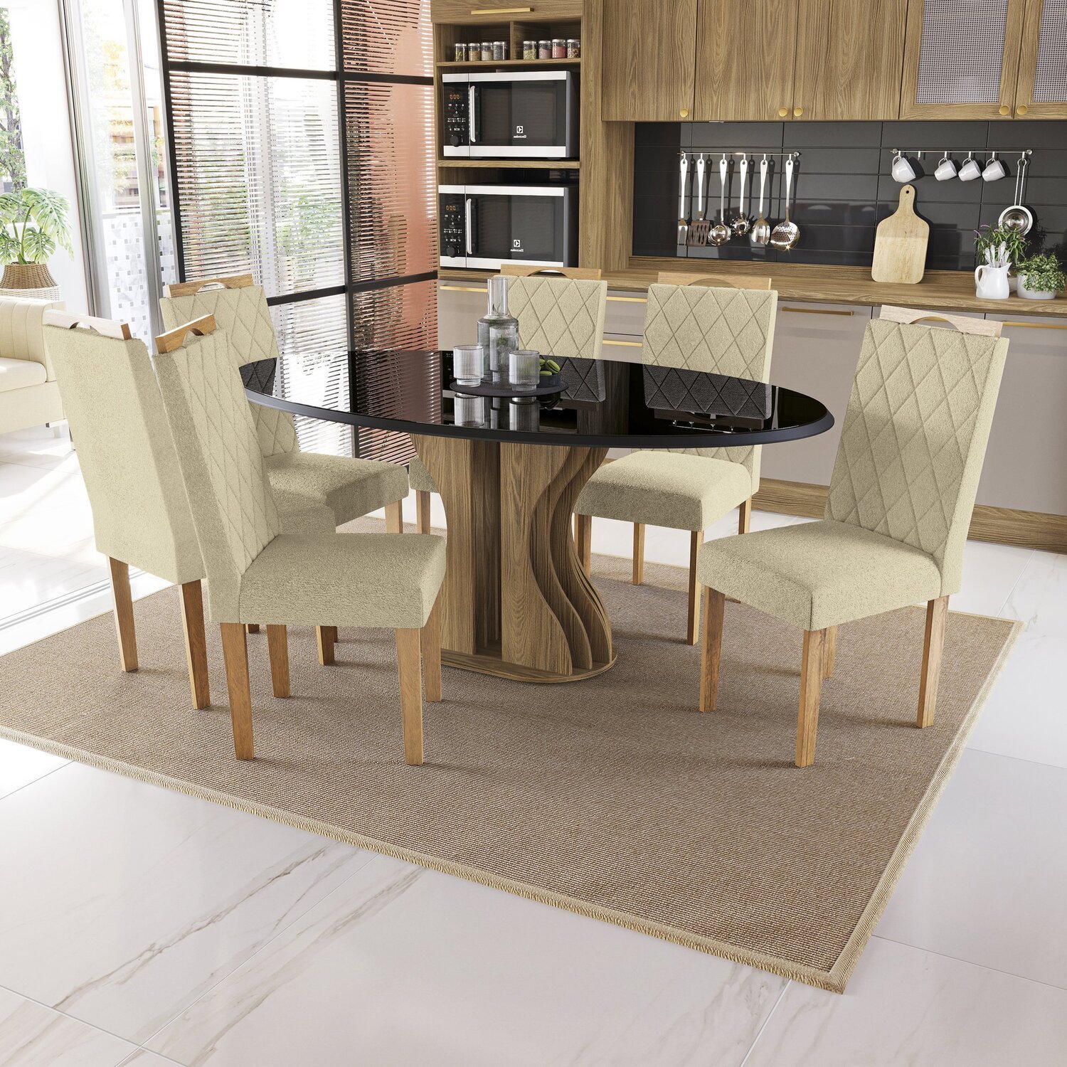Conjunto Mesa de Jantar Copaíba com 6 Cadeiras | MadeiraMadeira