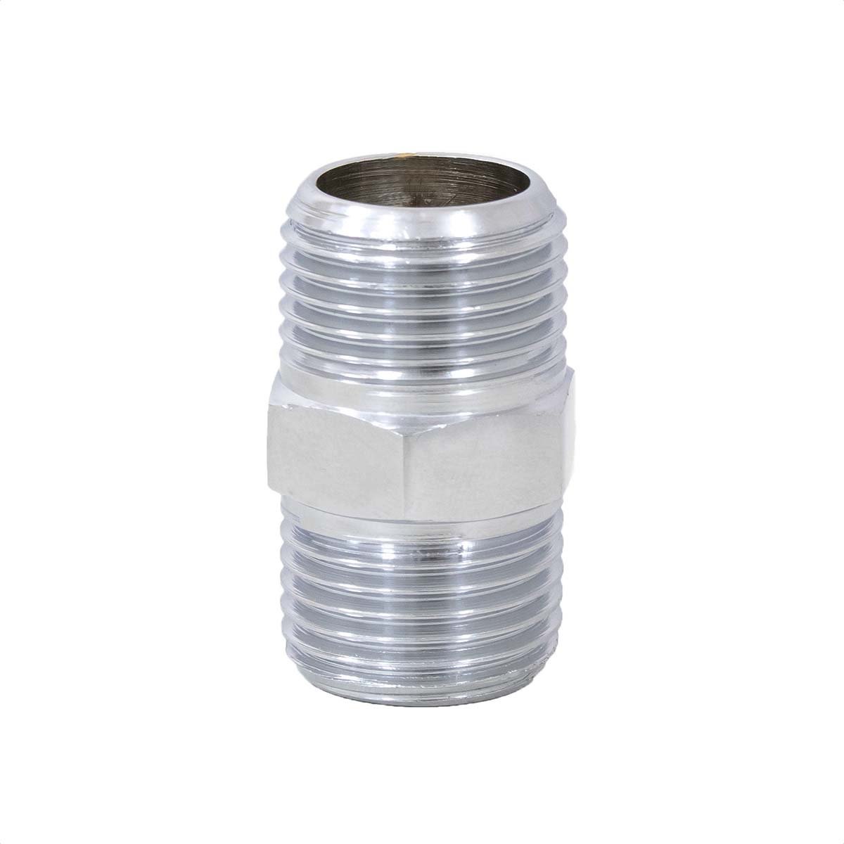 Niple De 1/2 X 1/2 Macho X Macho Em Metal Cromado | MadeiraMadeira