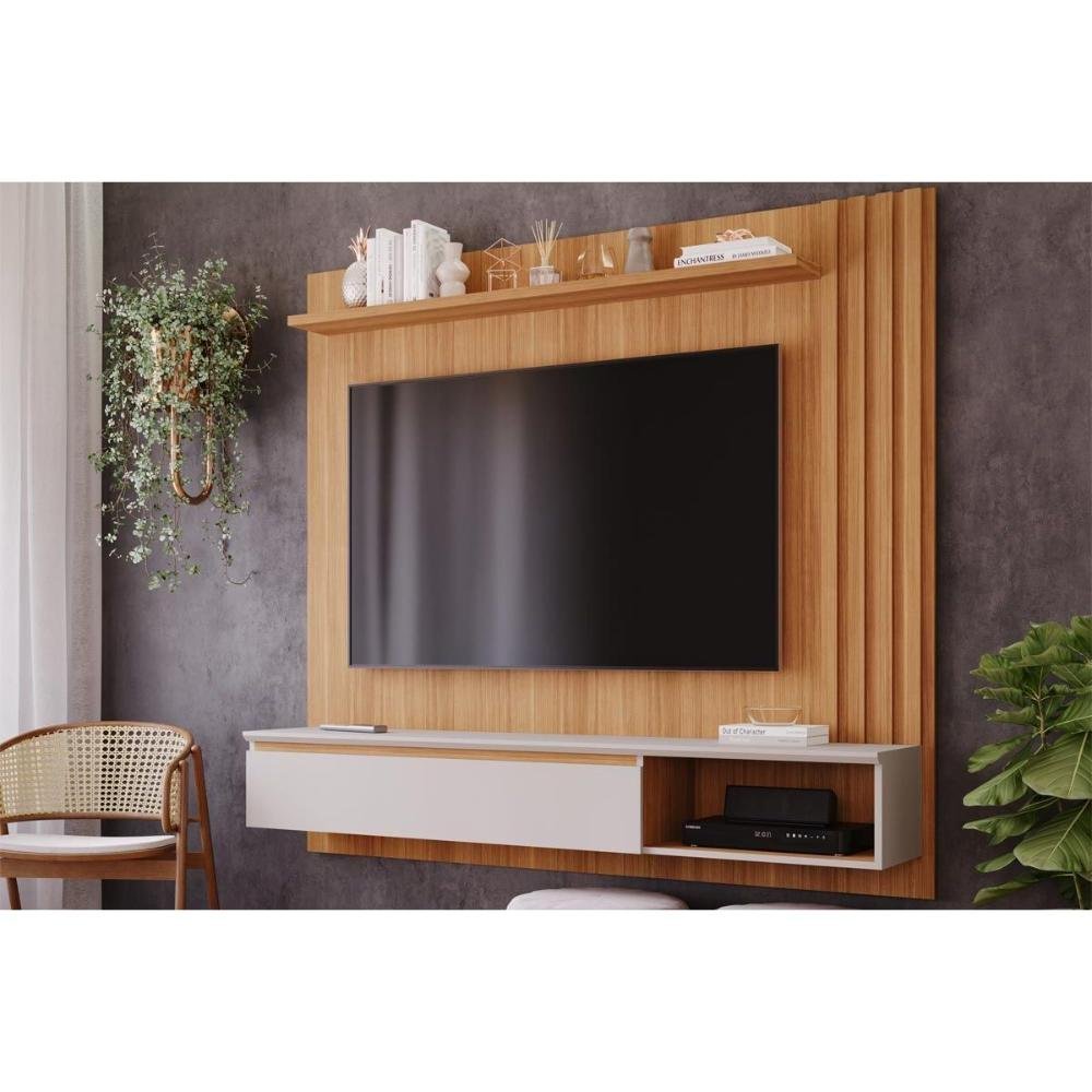Home P/tv até 60 Polegadas Panama Plus Ripado C/ Prateleira 162x157cm ...