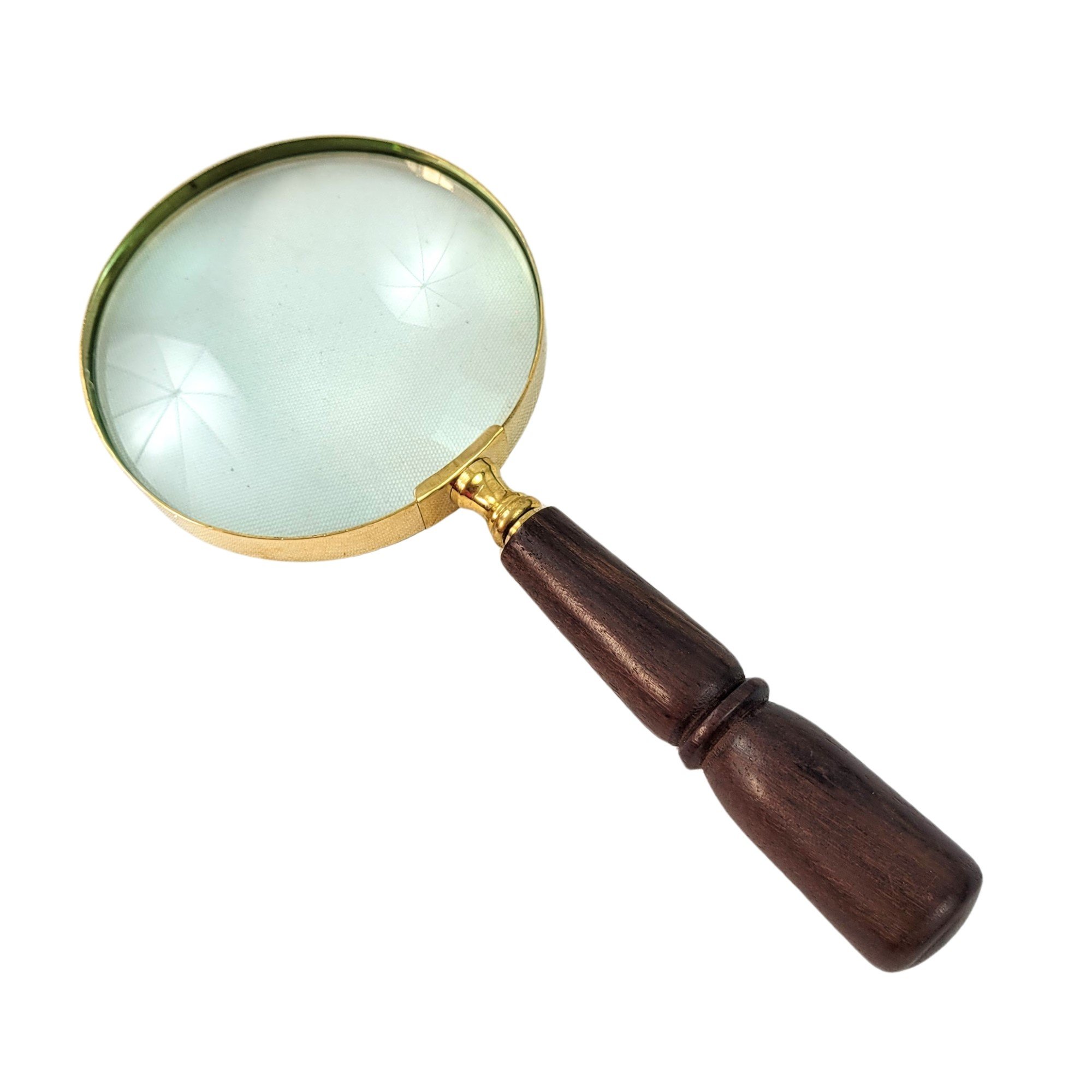 Lupa de Aumento Decorativa Madeira Dourada 23x10cm | MadeiraMadeira