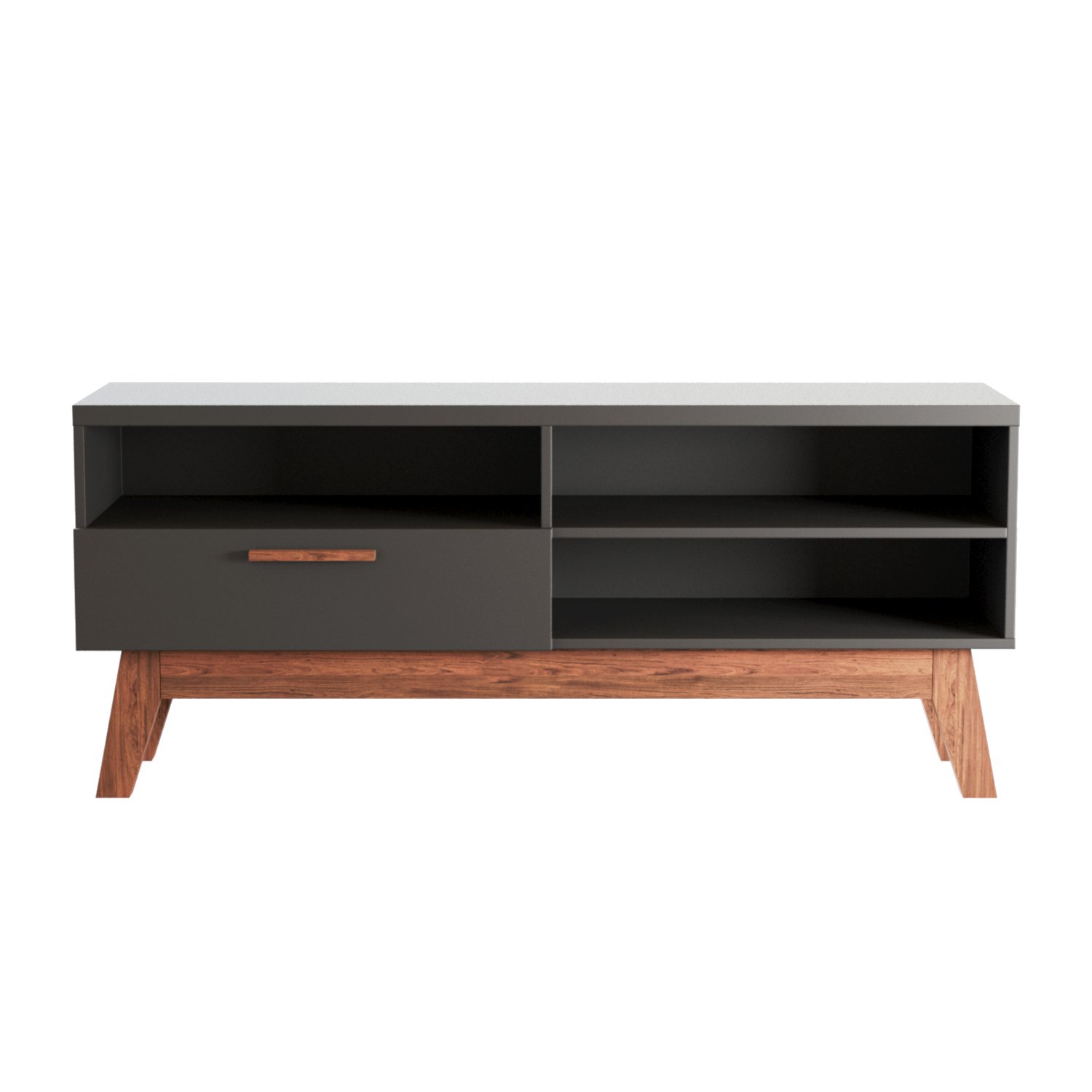 Rack para TV 55 Polegadas Lín 1 porta - Preto Fosco | MadeiraMadeira