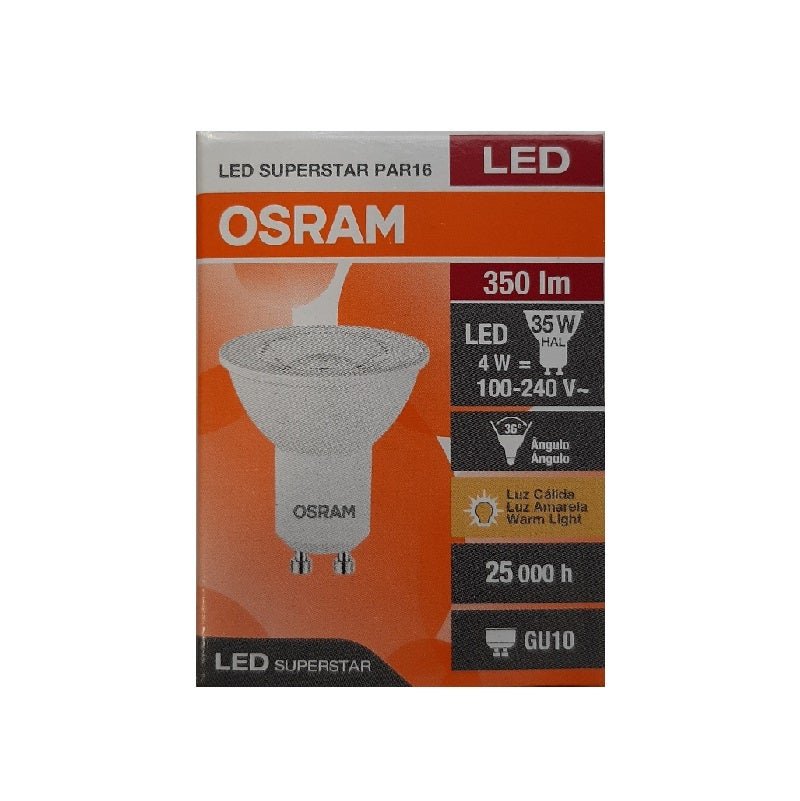 Lâmpada Led Dicroica Par16 4w Gu10 2700k Amarela Biv Osram | MadeiraMadeira