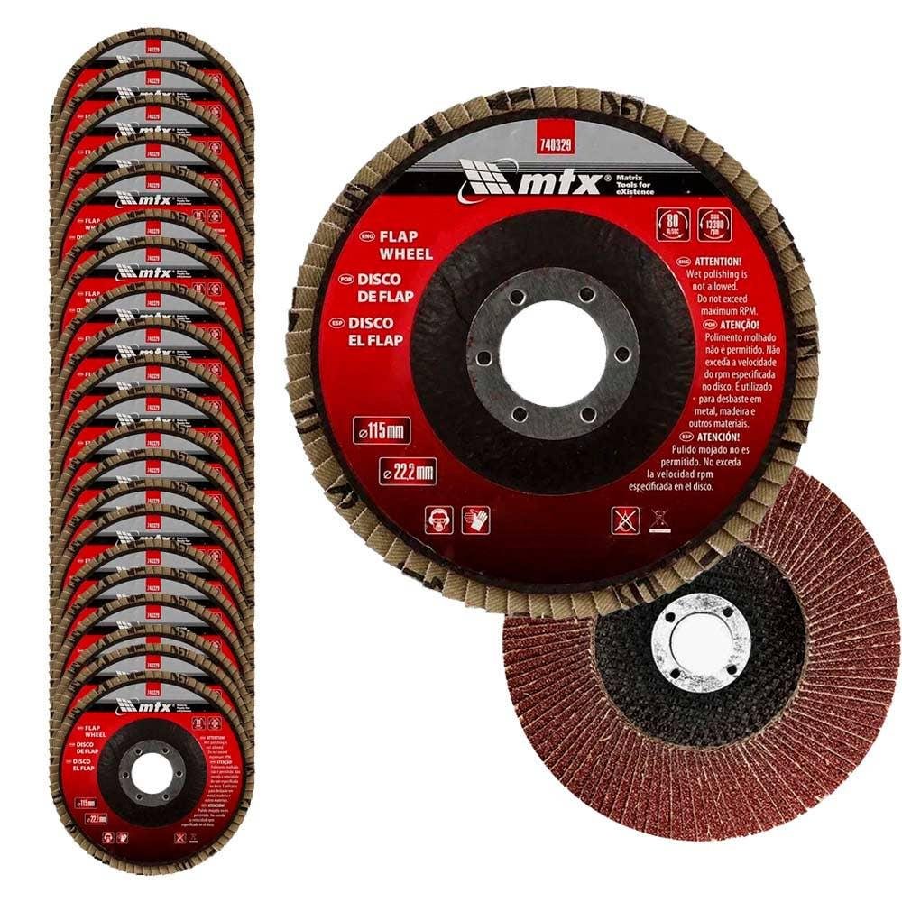 Disco de Lixa Flap 4.1/2 POL Grana 100 50 Unidades MTX | MadeiraMadeira