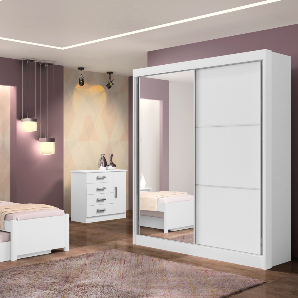 Roupeiro 2 Portas Athenas Branco D'Doro | MadeiraMadeira