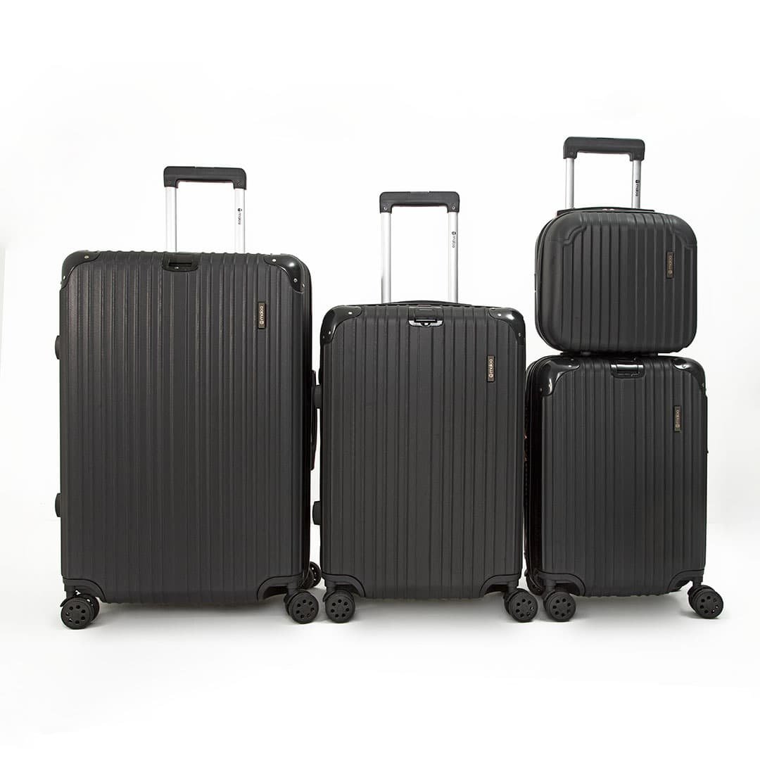 Kit de Malas de Viagem 3 Peças e Frasqueira New Brasil Maloa Preto ...