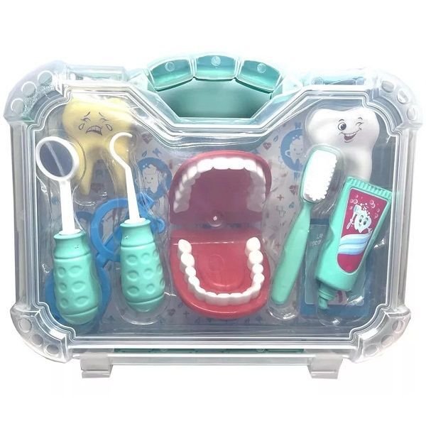 Maleta Grande Kit Dentista Infantil Verde Paki Toys 1272 | MadeiraMadeira