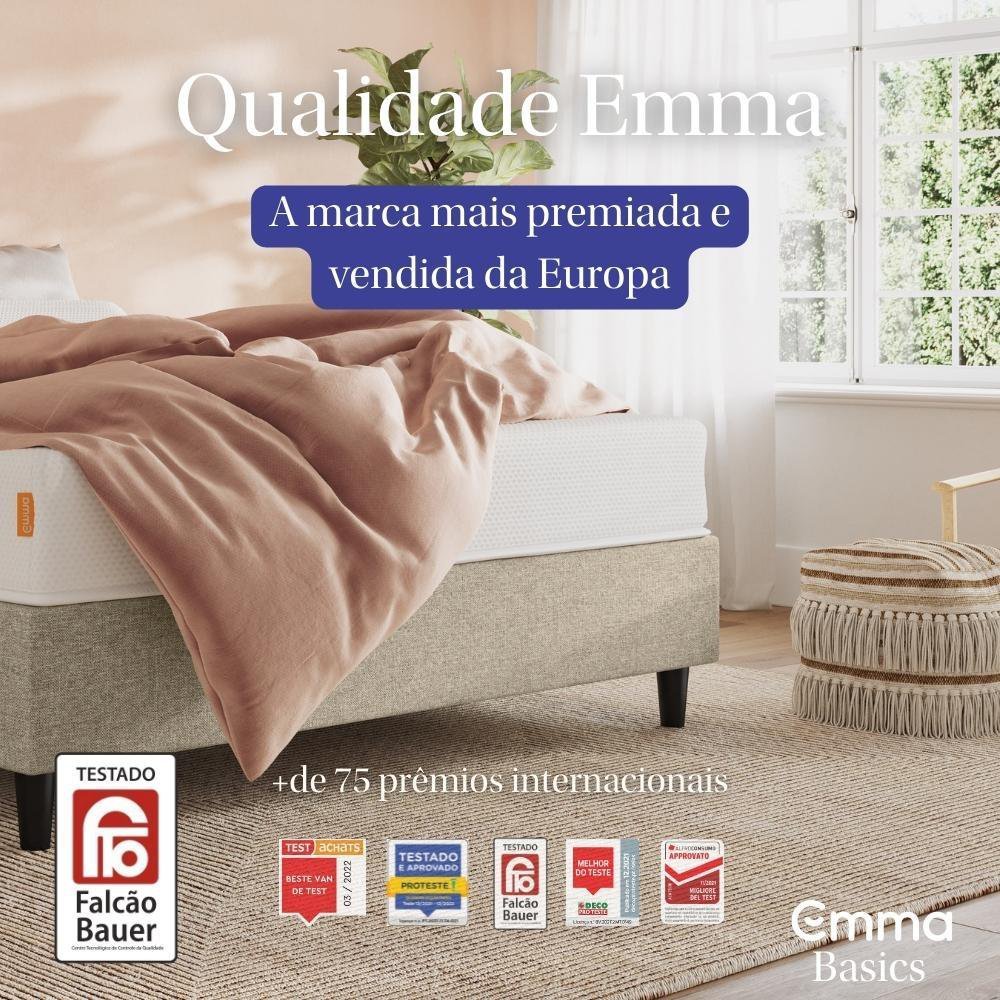 Kit Colchão Ortopédico + Cama Montável Emma Basics - Queen | MadeiraMadeira