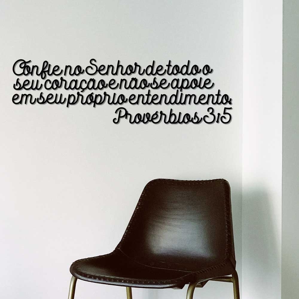 Versículo Bíblico Provérbios 3:5 em MDF 6mm Vazado | MadeiraMadeira