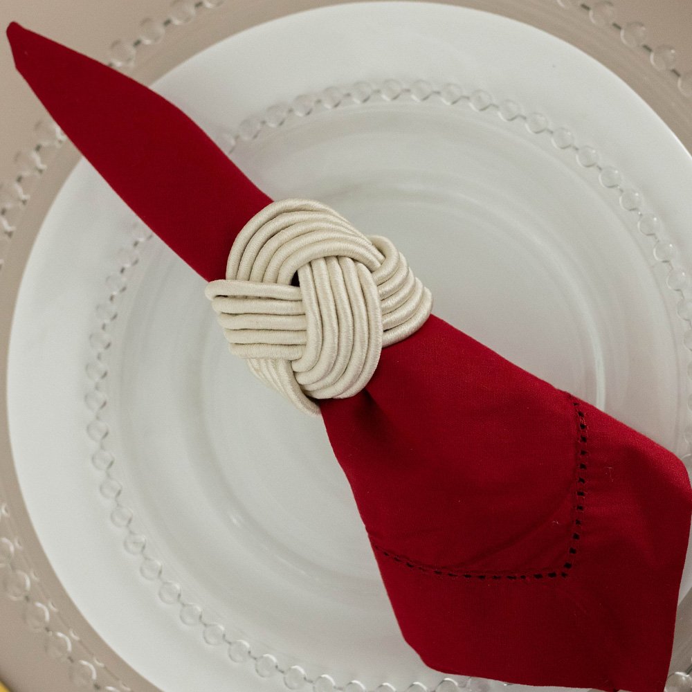 Kit Porta Guardanapos 4 peças Luxor Marfim DOMMUN Kit Porta Guardanapos ...