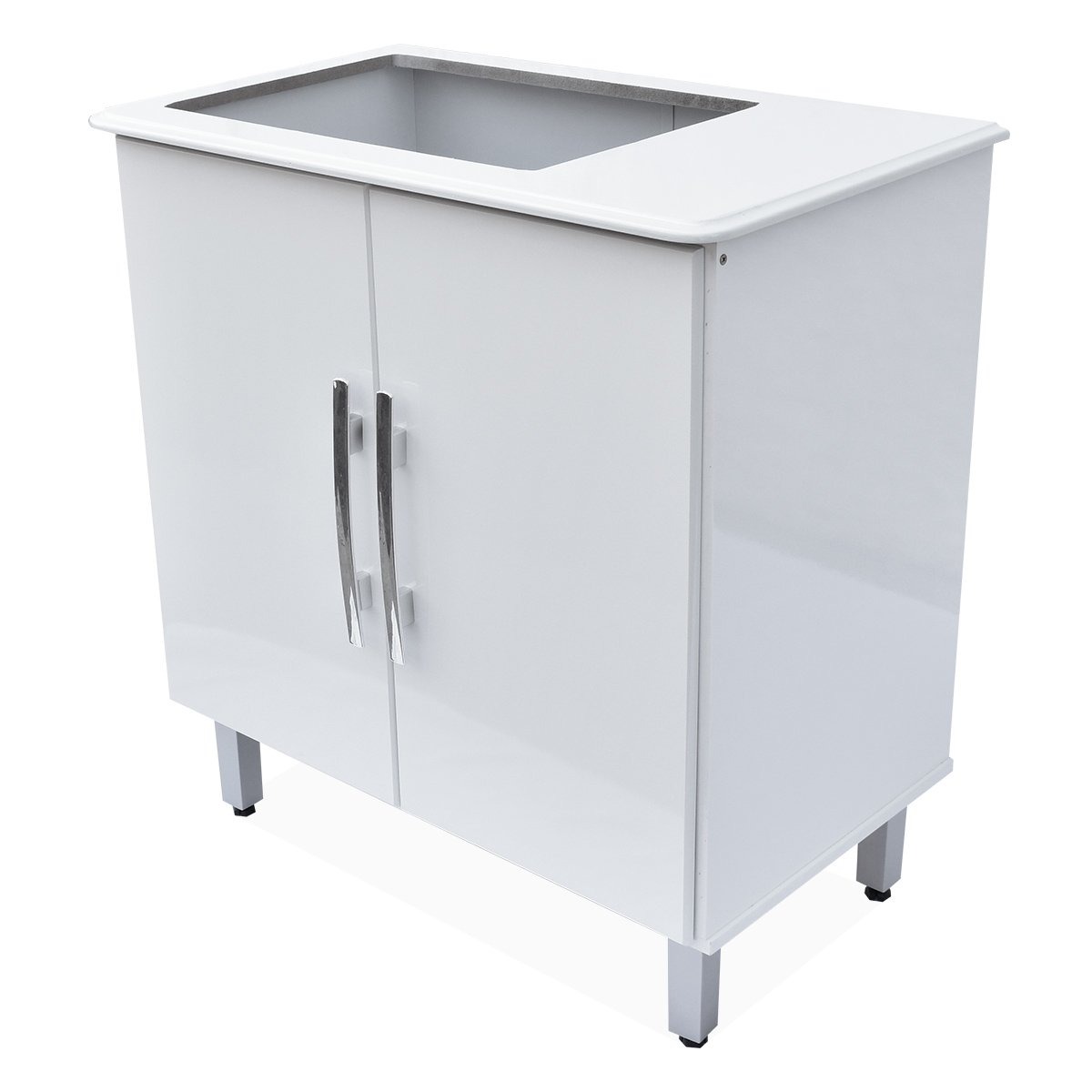 Mesa Balcão Cozinha Bancada Cooktop 4 Bocas Luanda Branco | MadeiraMadeira