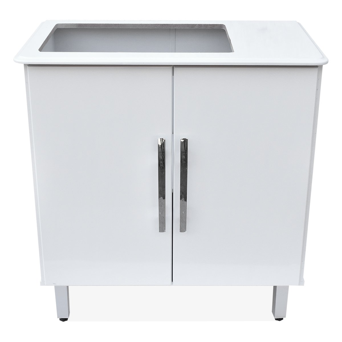 Mesa Balcão Cozinha Bancada Cooktop 4 Bocas Luanda Branco | MadeiraMadeira