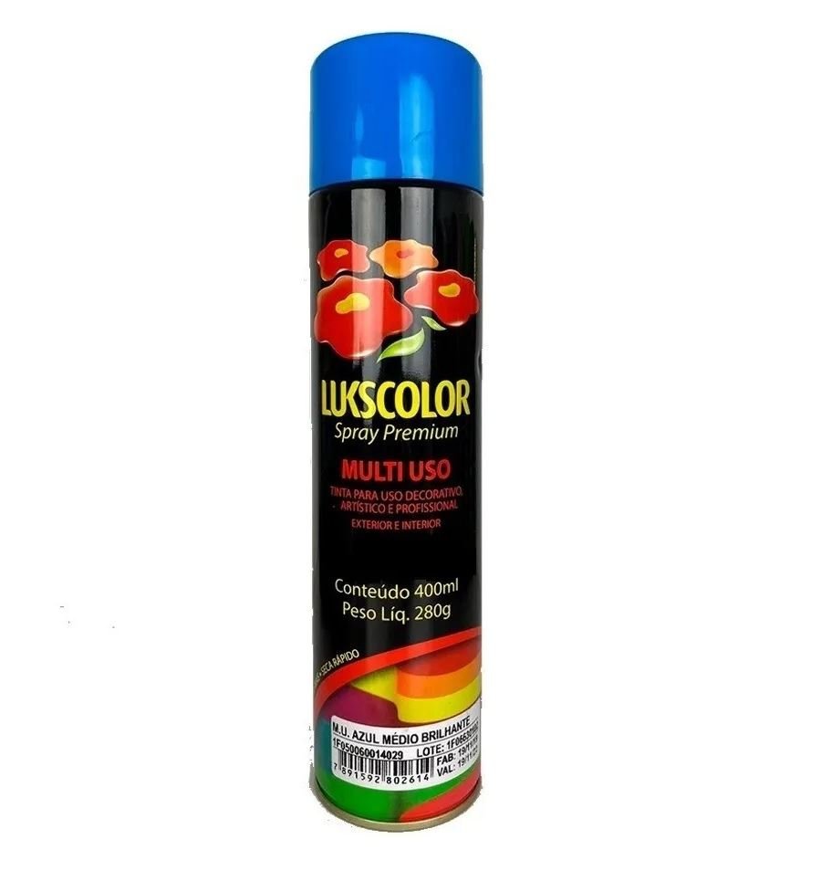Spray Premium Multiuso Lukscolor Brilhante 400ml - Azul Metálico ...