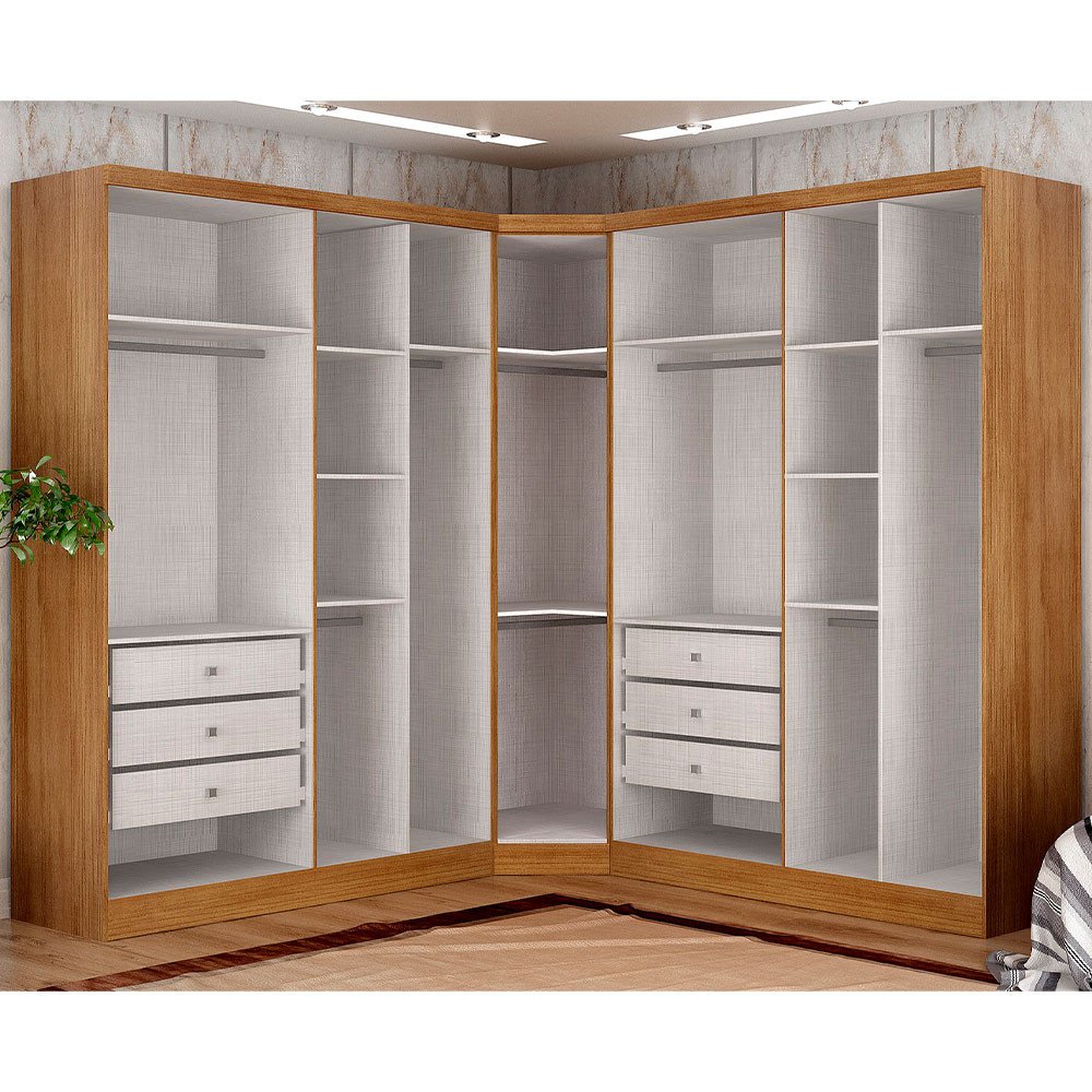 Guarda-Roupa Modulado de Casal Safira 001 em MDF com 9 Portas e 6 Gavetas Novo Horizonte ...