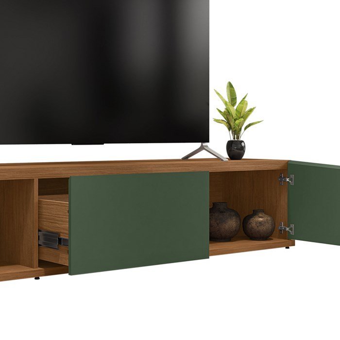Rack Para Sala 180 cm 011082 Verde Oliva Cedro DCASA | MadeiraMadeira