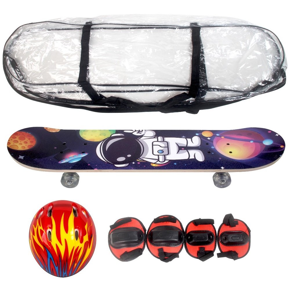 Skate Infantil Radical Com Acessórios de Segurança Shape Astronauta ...