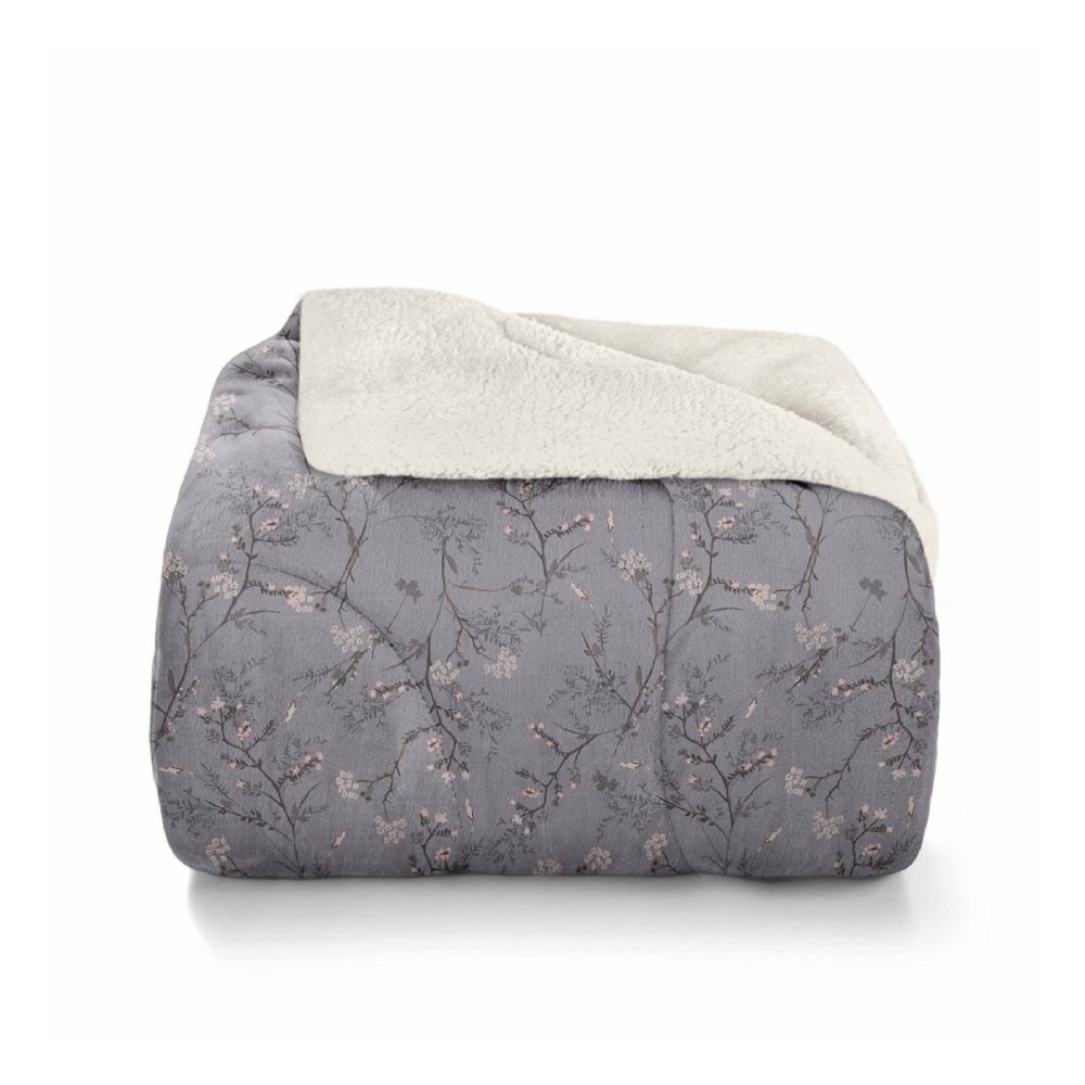 Edredom Hedrons Sherpa Ramas Solteiro | MadeiraMadeira