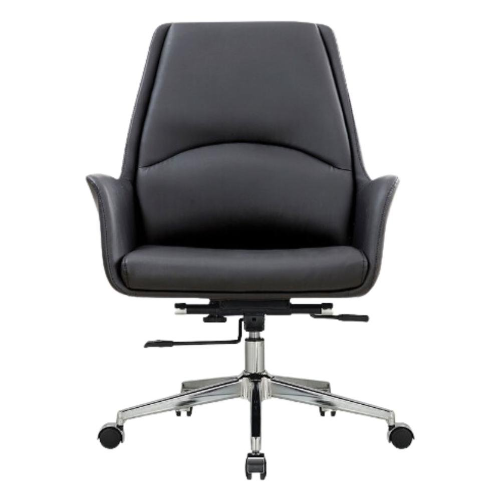 Cadeira Escritório Giratória Diretor Atlanta Rivatti Resvestimento Pu Preto Base Estrela Cromada ...