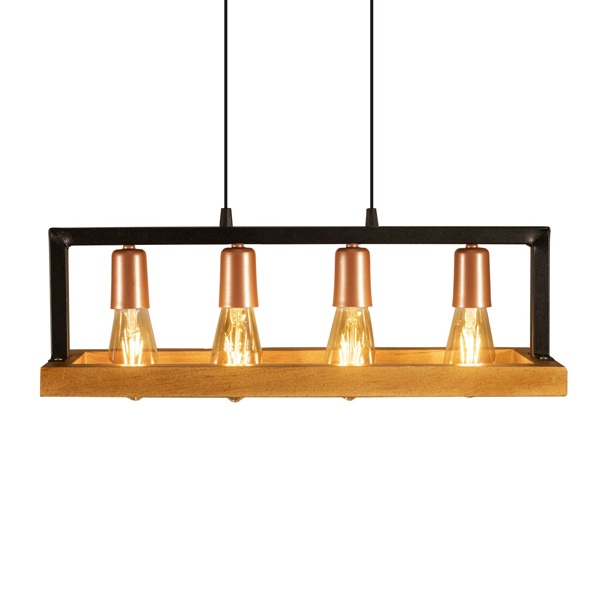 Lustre Pendente Retangular Moderno 62cm | MadeiraMadeira