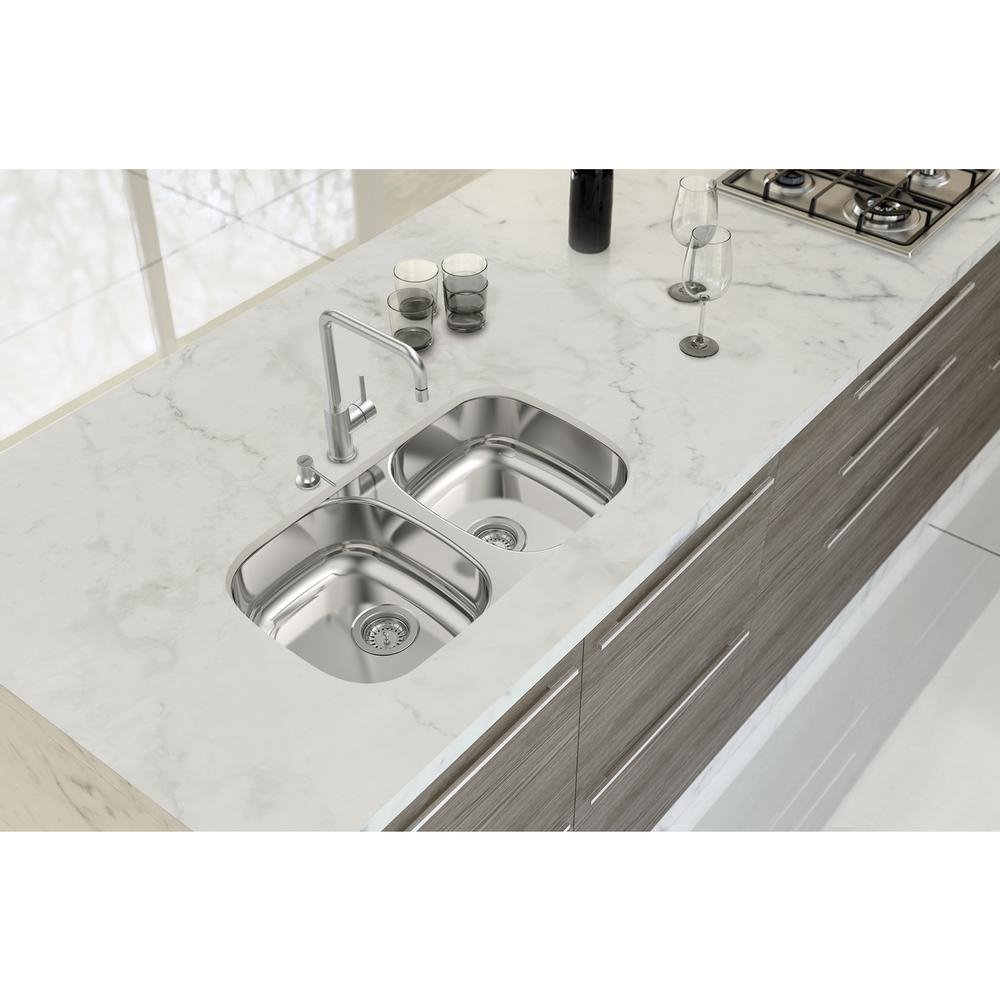 Cuba de embutir/sobrepor Tramontina Isis 2C 34-28 BS em Aço Inox Polido ...