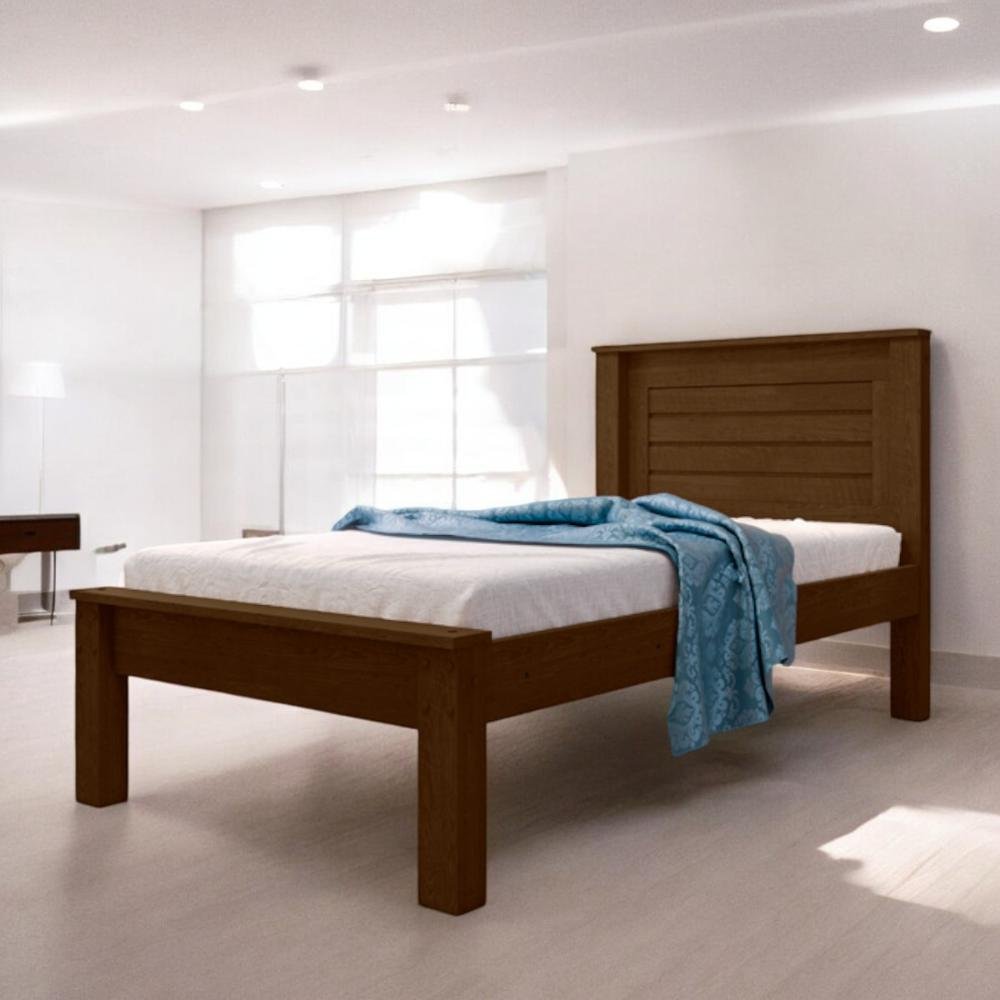 Cama Solteiro Confortável e Moderna Luz Malbec | MadeiraMadeira