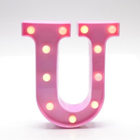 Luminária Led Letra U Rosa | MadeiraMadeira