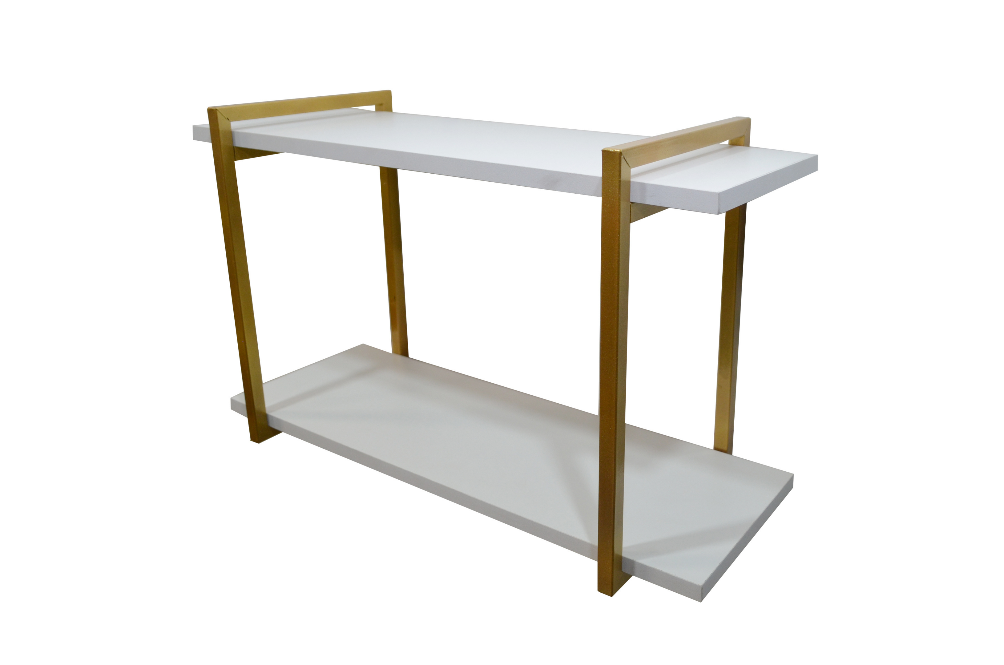 Nicho DUPLO metalon 70X20 BRANCO/DOURADO METALICO 02 | MadeiraMadeira