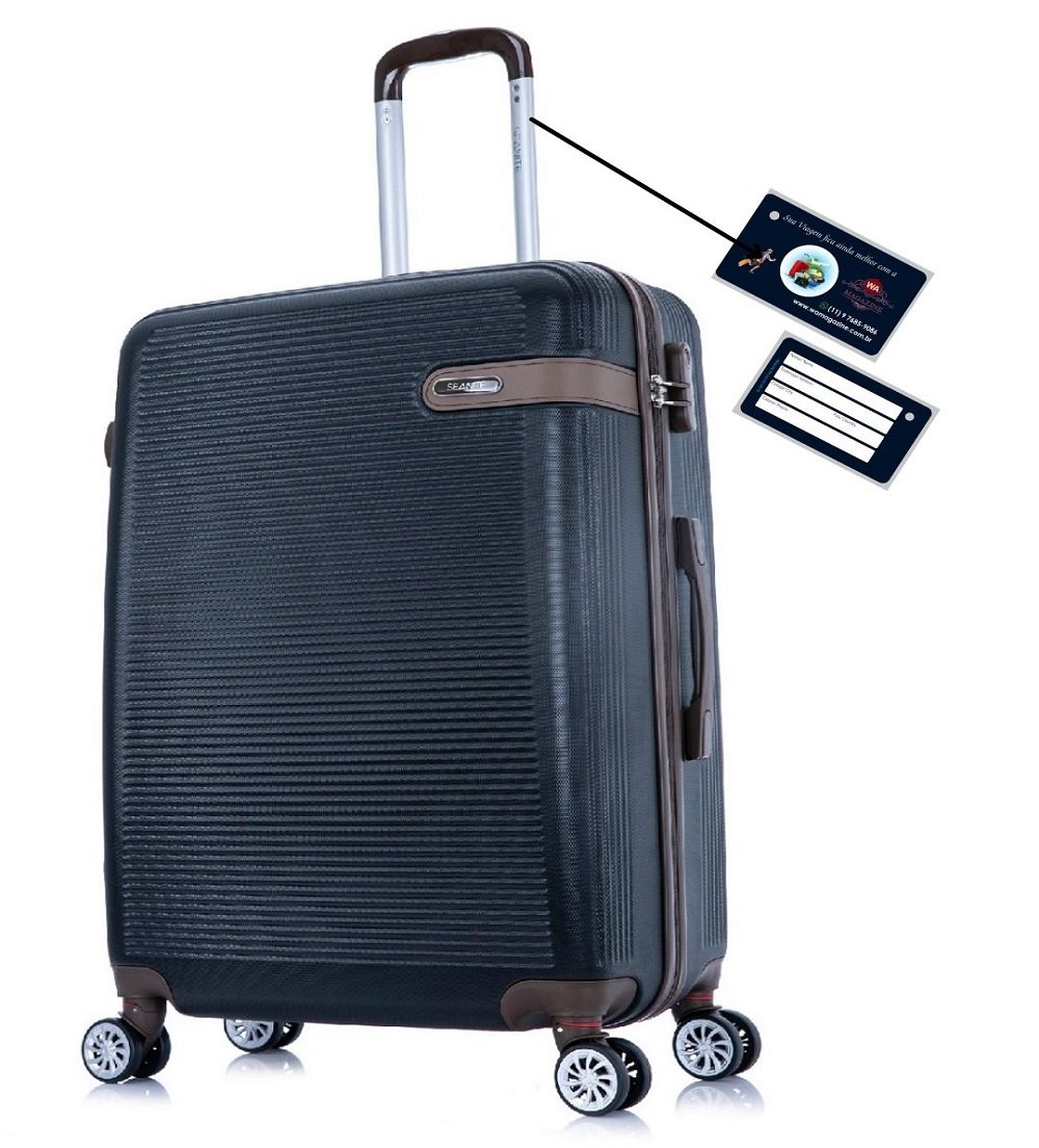 Mala de Viagem Grande 360º Abs / Rigida Seanite - Preta Athena ...