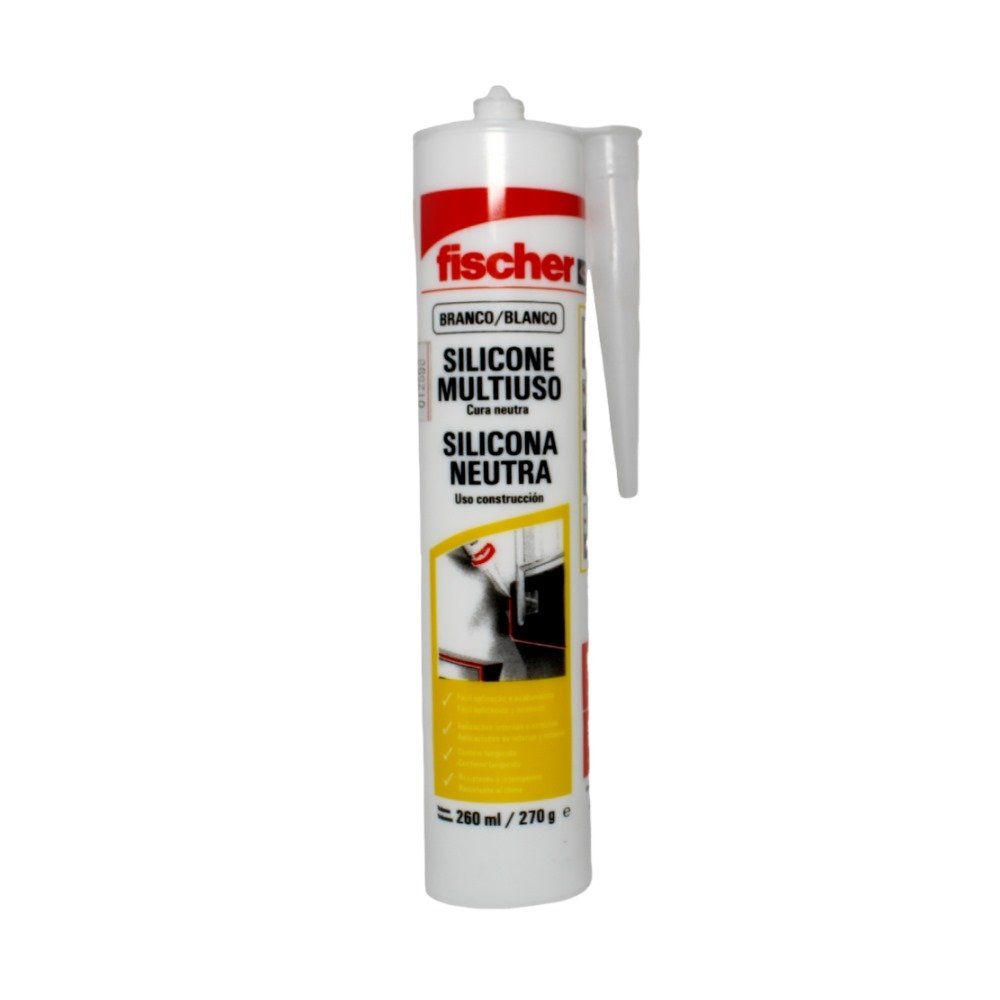 Silicone Fischer Neutro Branco 260ml Resistente | MadeiraMadeira