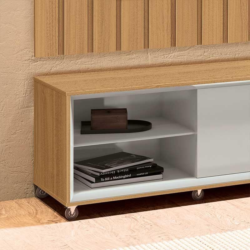 Rack Para TV Grande 260cm 75 Polegadas Thor 2.6 EDN Freijo/Fendi | MadeiraMadeira