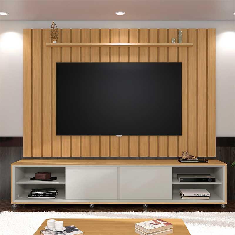 Rack Para TV Grande 260cm 75 Polegadas Thor 2.6 EDN Freijo/Fendi | MadeiraMadeira